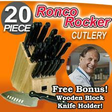 Ronco Rocker Six Star Plus 20 pc Cutlery Set With Block